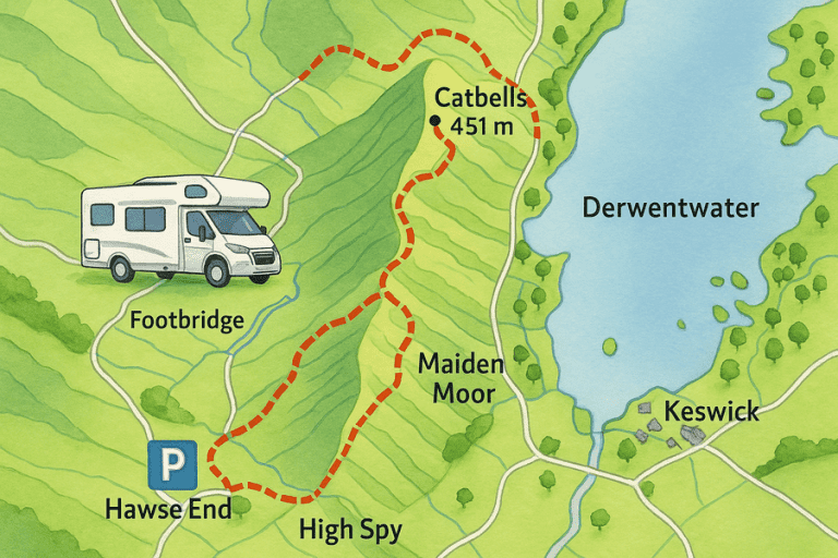Catbells Walk Route Map with Best Offers Today