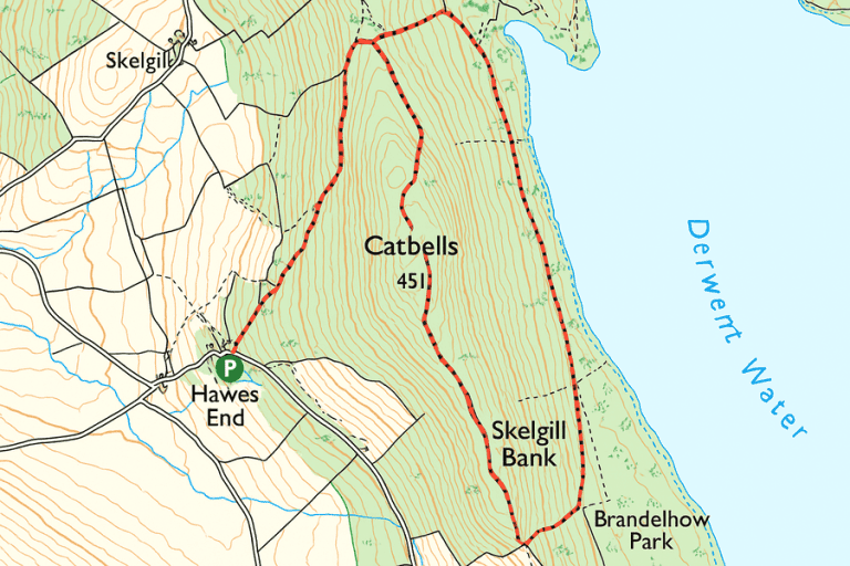 Catbells Walk Route Map with Best Offers Today